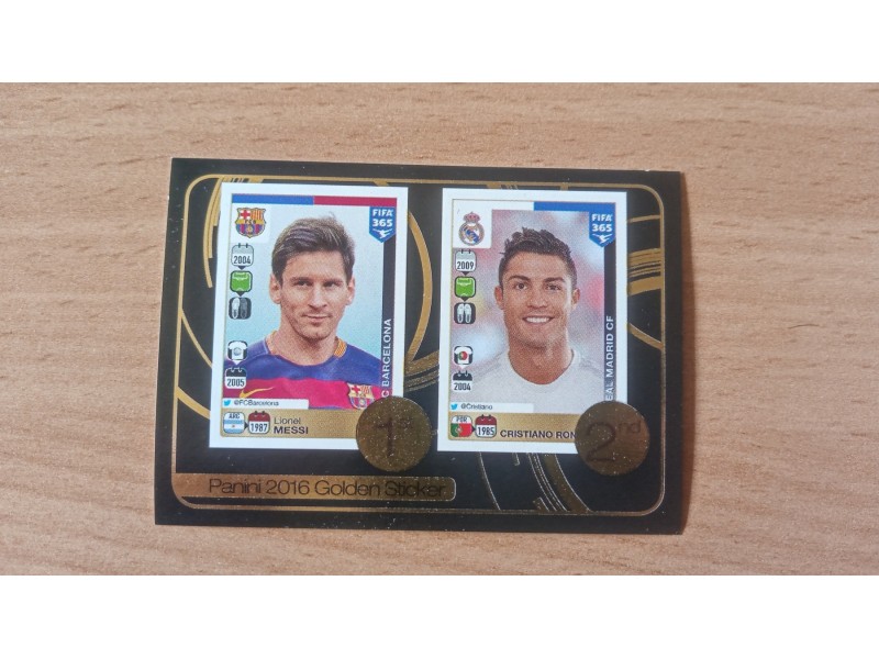 Panini Fifa 365 2017 sličica broj 8 Mesi Ronaldo