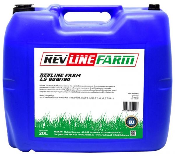 Ulje ručnog menjača REVLINE REVFARM GL-5 80W90 LS 20L