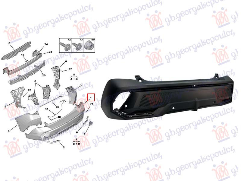 ZADNJI BRANIK (4 PDC SENZORA) (KAMERA) PEUGEOT 408 (2022-) (OEM: 16886592XT)
