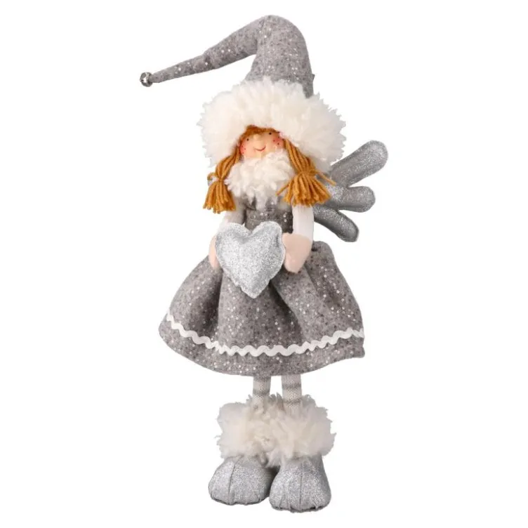 Cupid novogodišnja dekoracija devojčica srebrna 62cm