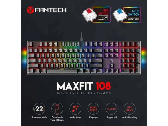 Fantech Tastatura mehanička Gaming MK855 RGB Maxfit 108 (blue switch)