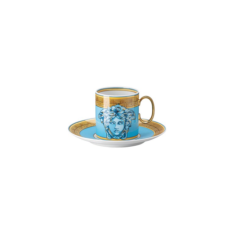 Versace Medusa Amplified Blue Coin Coffee cup & saucer – Šoljica sa tacnom
