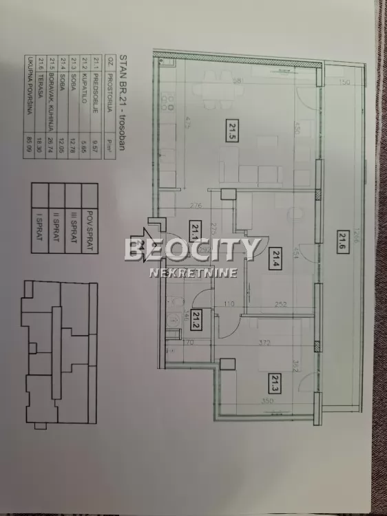 Trosoban stan, 85 m2, Bežanijska kosa, Pere Segedinca ID: 124969