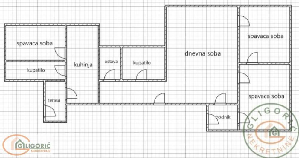Troiposoban stan na prodaju, 102m2, 343.000€