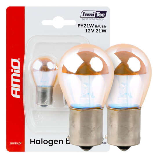 Sijalice PY21W 12V 21W Chrome amber (2 kom) – Amio 04627