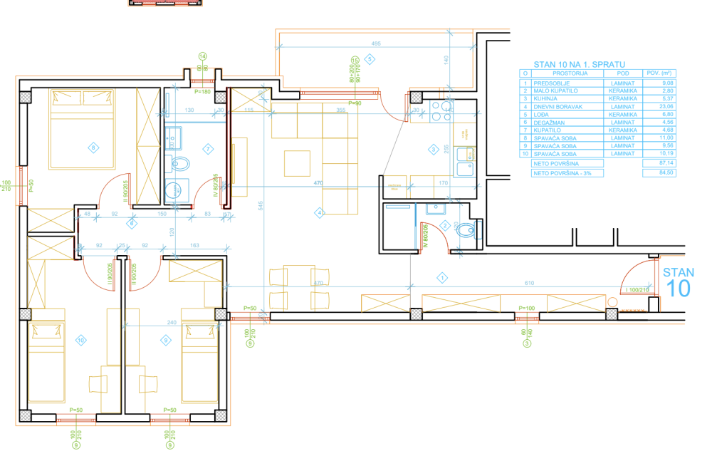 Palilula, Troiposoban stan na prodaju, 84.50m2, 146.185€