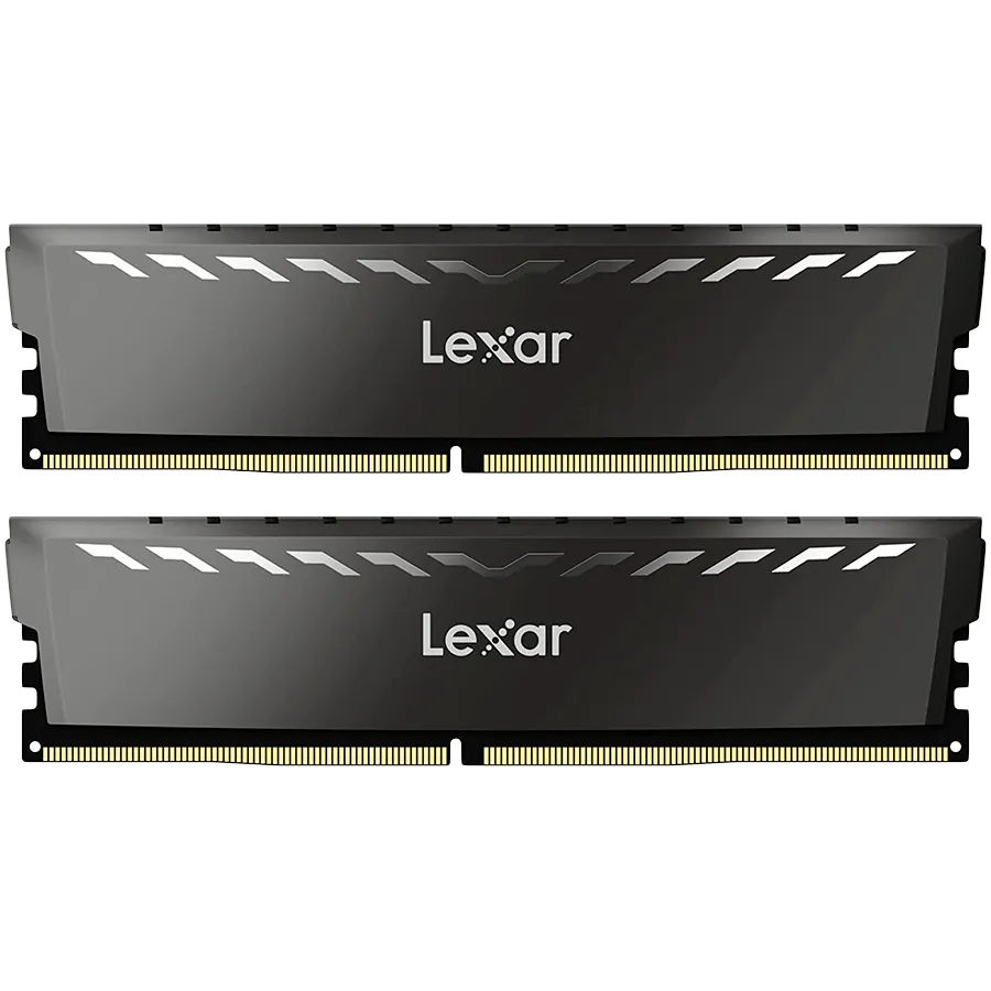 Lexar 2x16GB THOR DDR4 3600 UDIMM XMP Memory with white heatsink. Dual pack