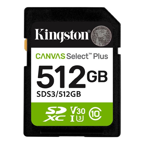 Kingston 512GB SDXC Canvas Select Plus, SDS3/512GB