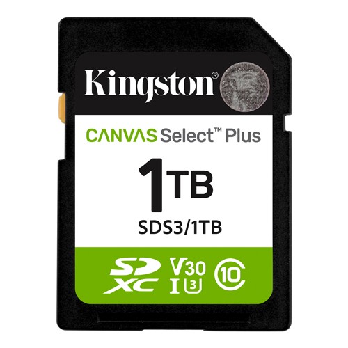 Kingston 1TB SDXC Canvas Select Plus, SDS3/1TB