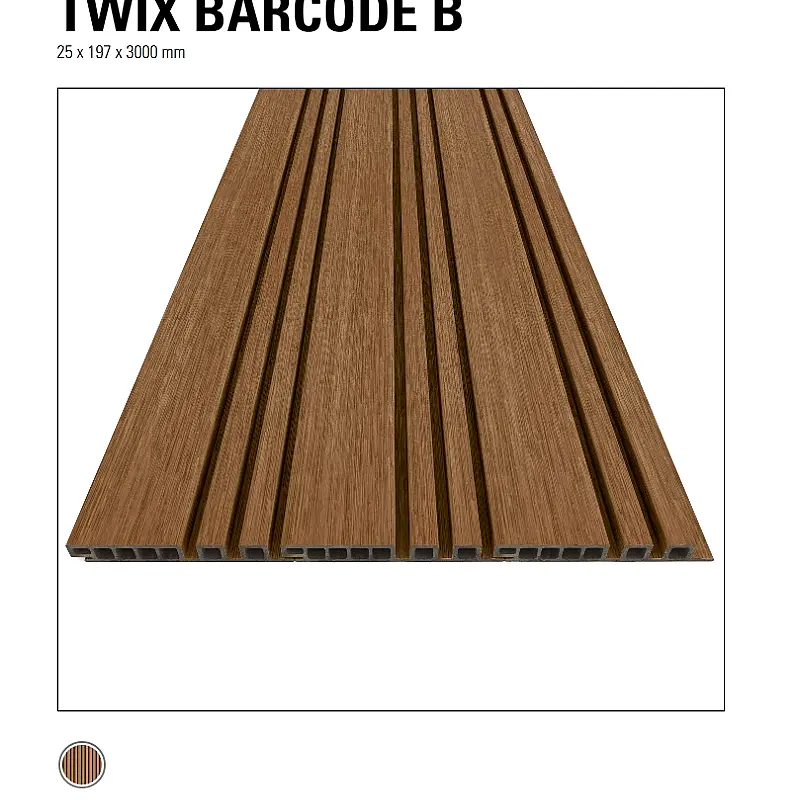 MODUL B TWIX BARKOD FASADNA I ZIDNA OBLOGA 25X197X3000MM, TEAK, ULTRASHIELD