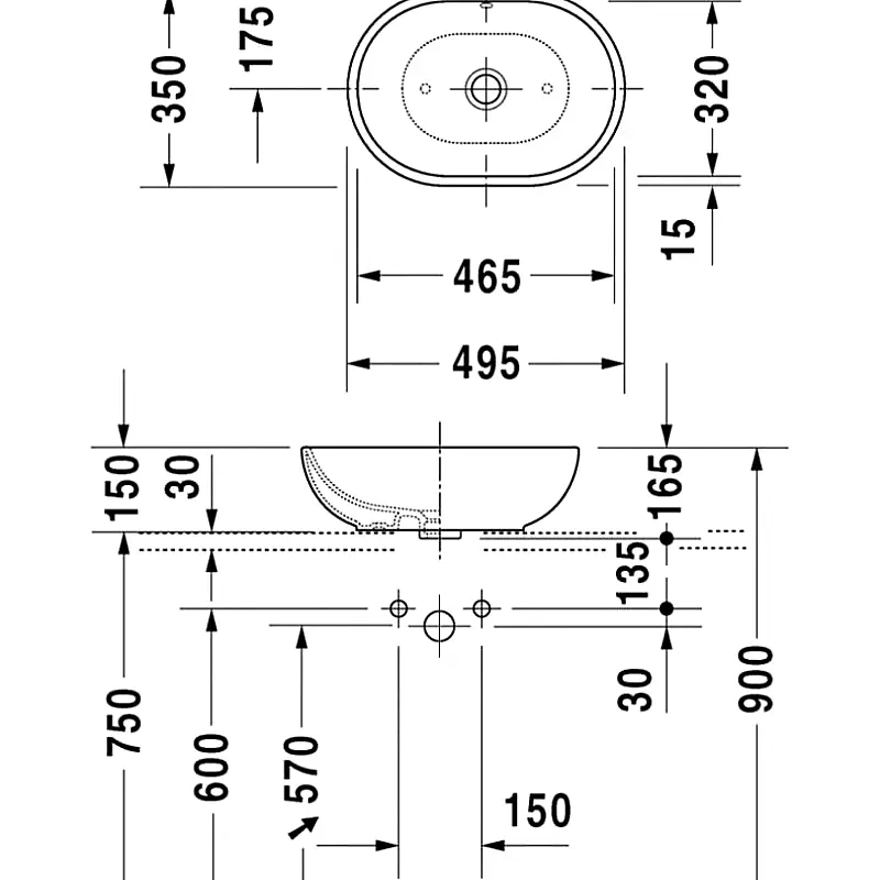 Lavabo Foster, 495x350 mm Duravit