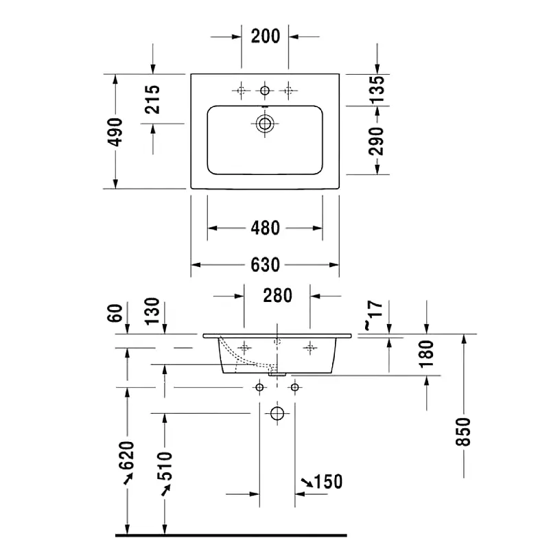 Me by Starck lavabo 630x490mm, Duravit