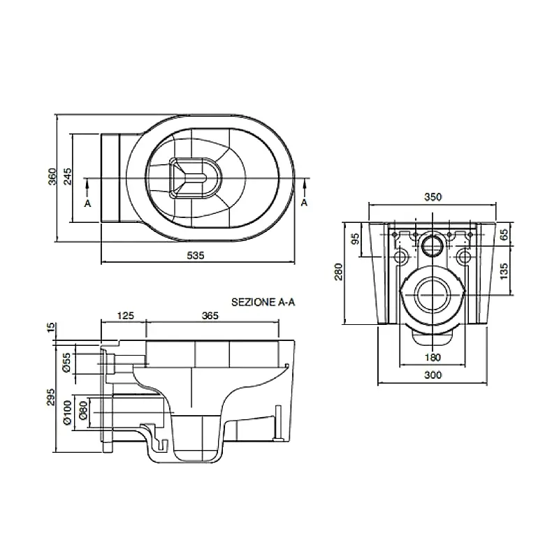 BUCKET 8812 WC Šolja konzolna - Scarabeo