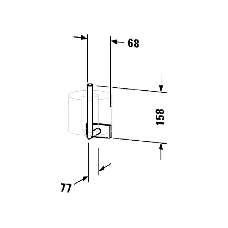 Karree Držač rezervne rolne toalet papira, Duravit
