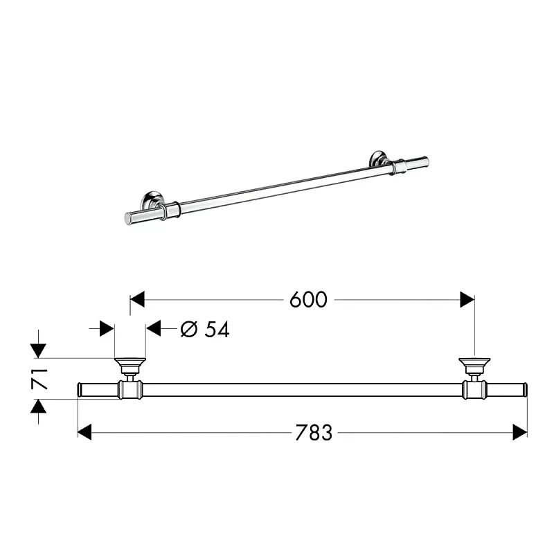 Montreux 600mm Držač peškira BN Axor