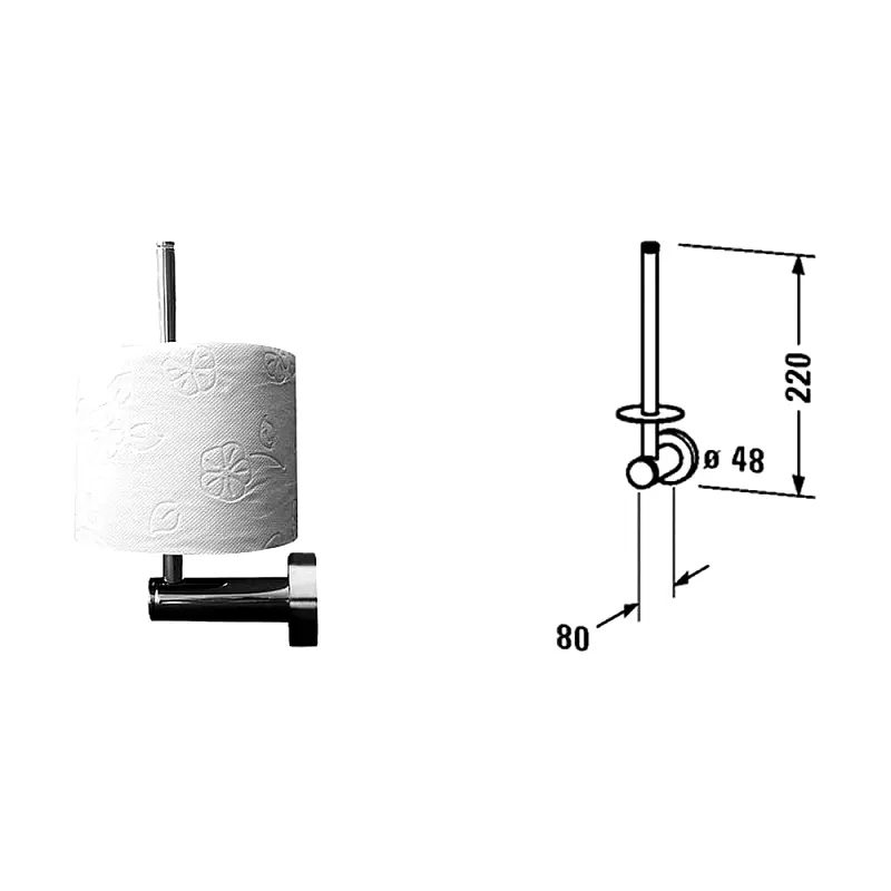D-Code Držač rezervnog toalet papira, hrom, Duravit