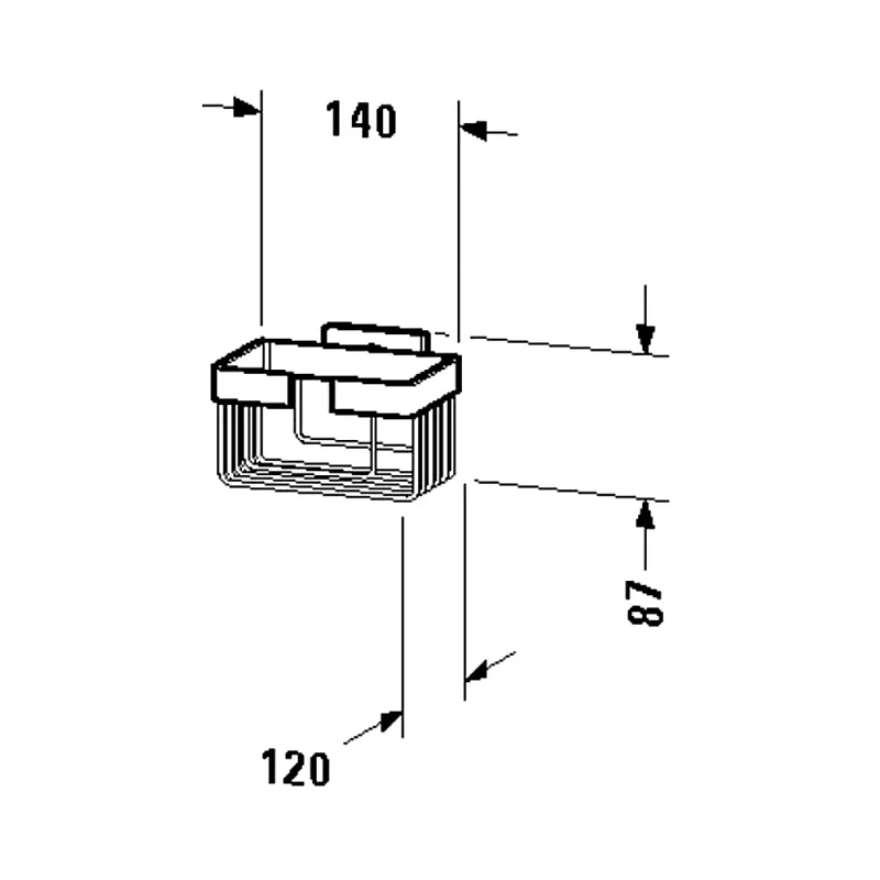 Korpica za sapun za tuš kabinu, Karree, Duravit