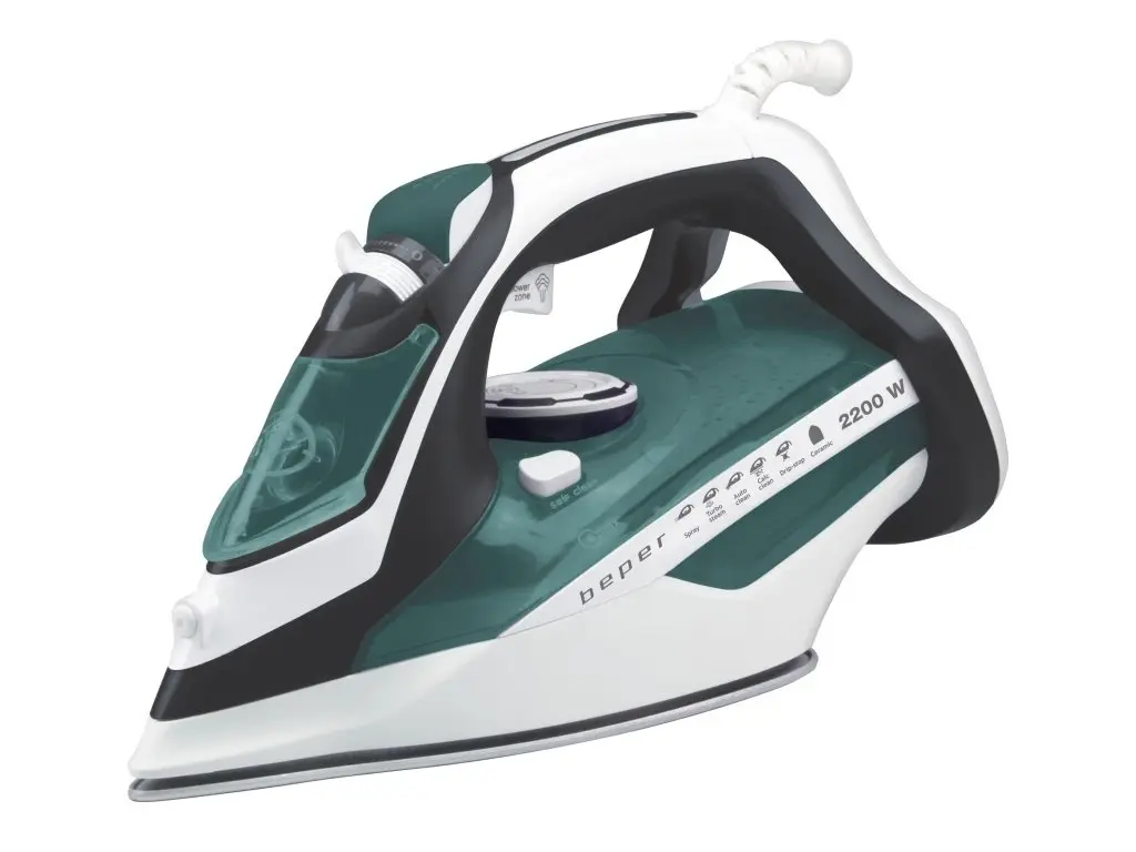 Beper 50.101 Parna pegla sa keramičkom podlogom, 2200 W, Rezervoar 450ml, Zelena