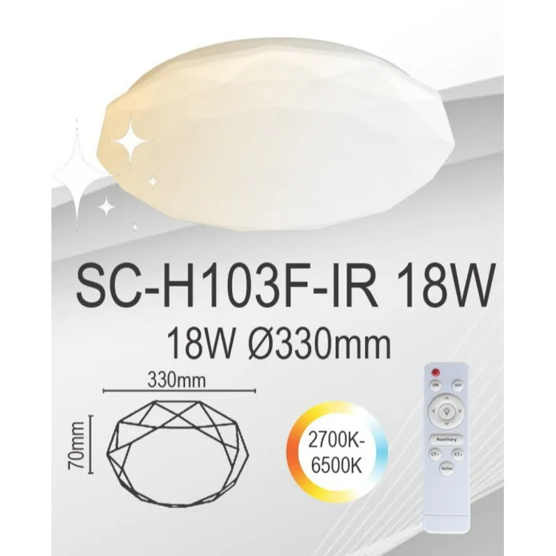SC-H103F-IR PLAFONJERA 18W DIJAMANT XENON LIGHT