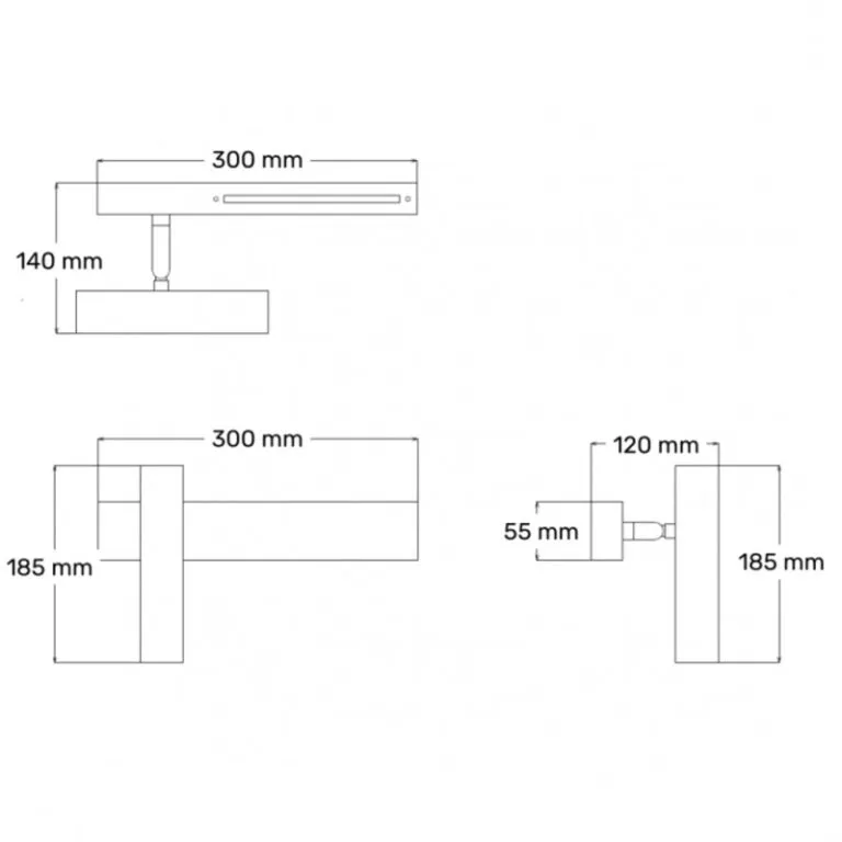 SOLEA 9 ZIDNA LAMPA 15W 3000K CRNA HOME LIGHT