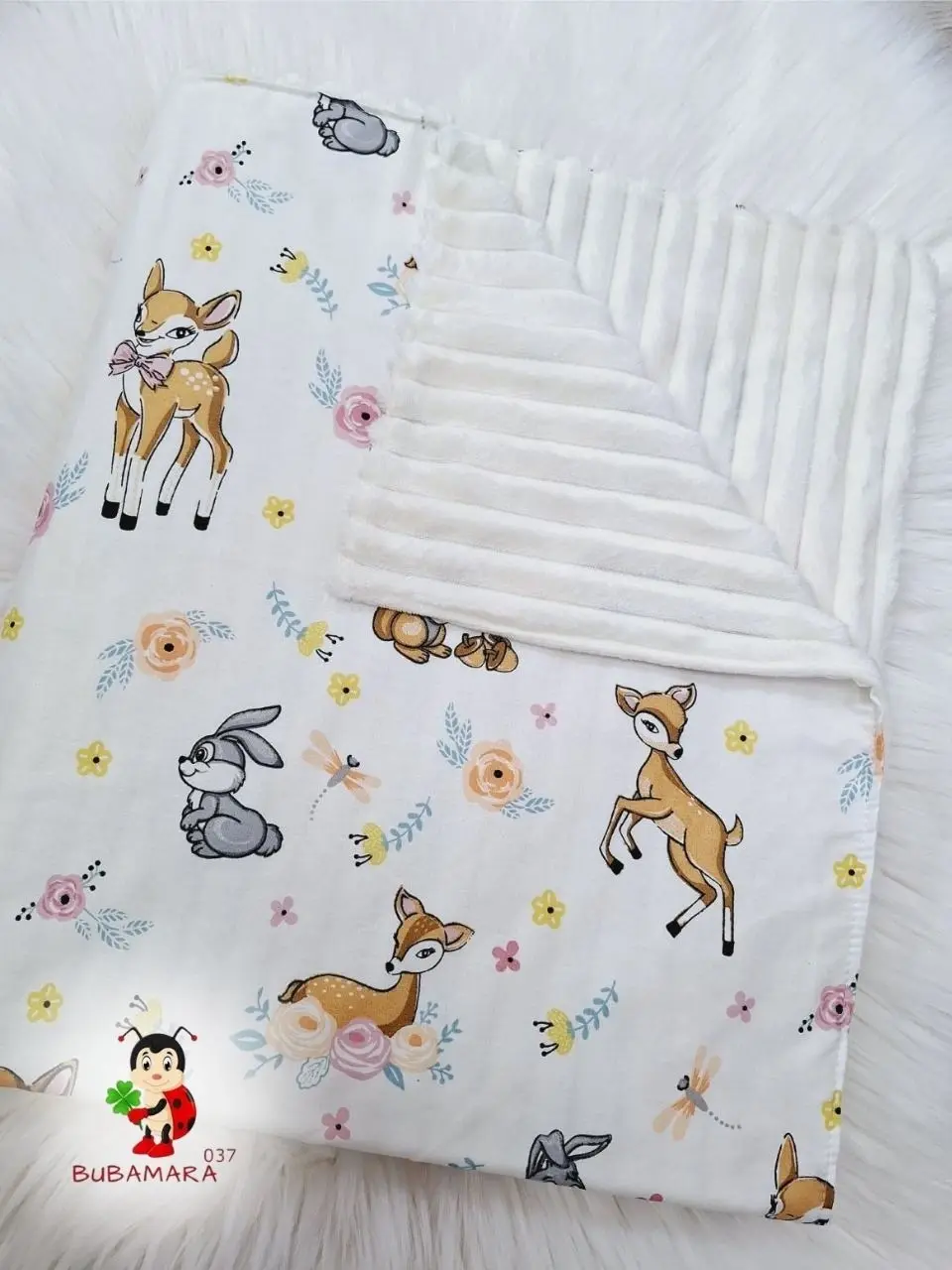Bubamara037 Pokrivač za bebe Bambi, Beli