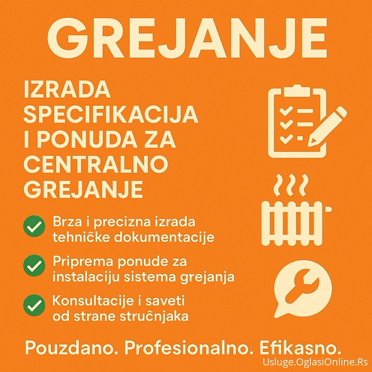 Konsalting i izrada specifikacija za Grejanje , Vrnjačka Banja