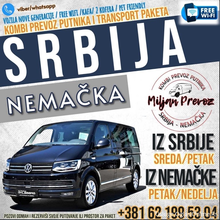 Kombi prevoz Srbija-Nemacka, Vršac