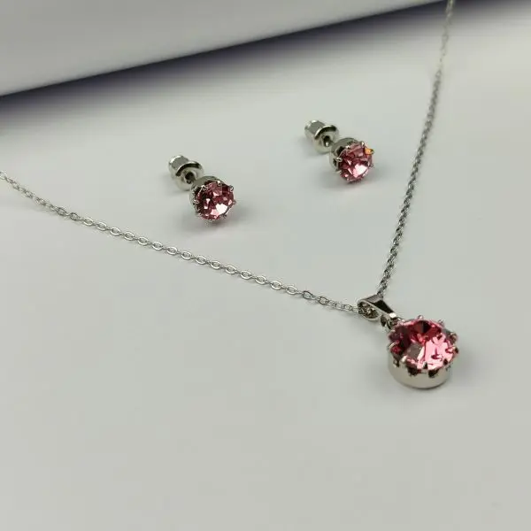 Alp Crystal Set ogrlica i minđuše SSS3929FRP, Roze