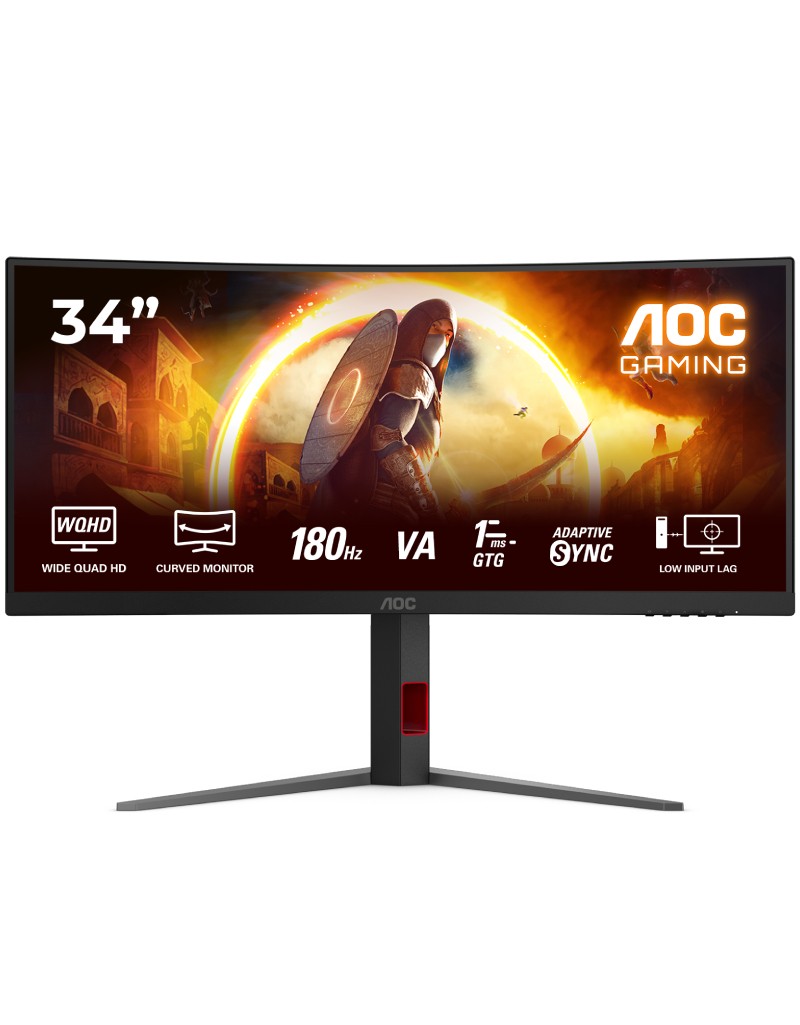 AOC 34" CU34G4 UWQHD 3440x1440 Fast VA 180 Hz zakrivljeni gaming monitor