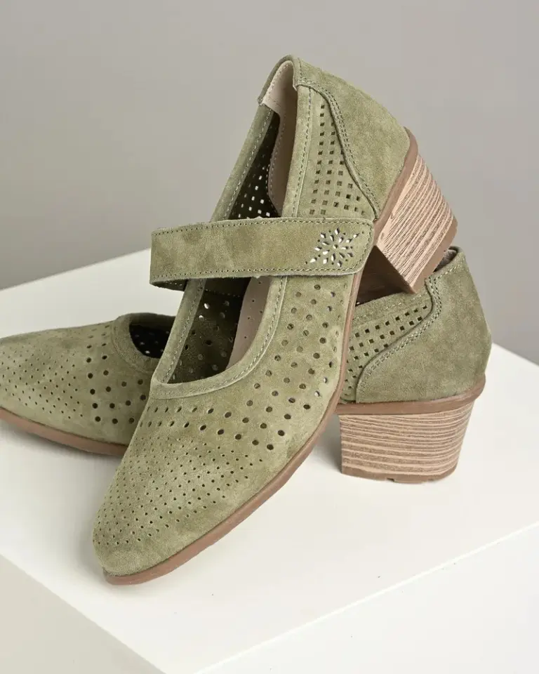 Cherry time Ženske kožne cipele 4215, Zelene