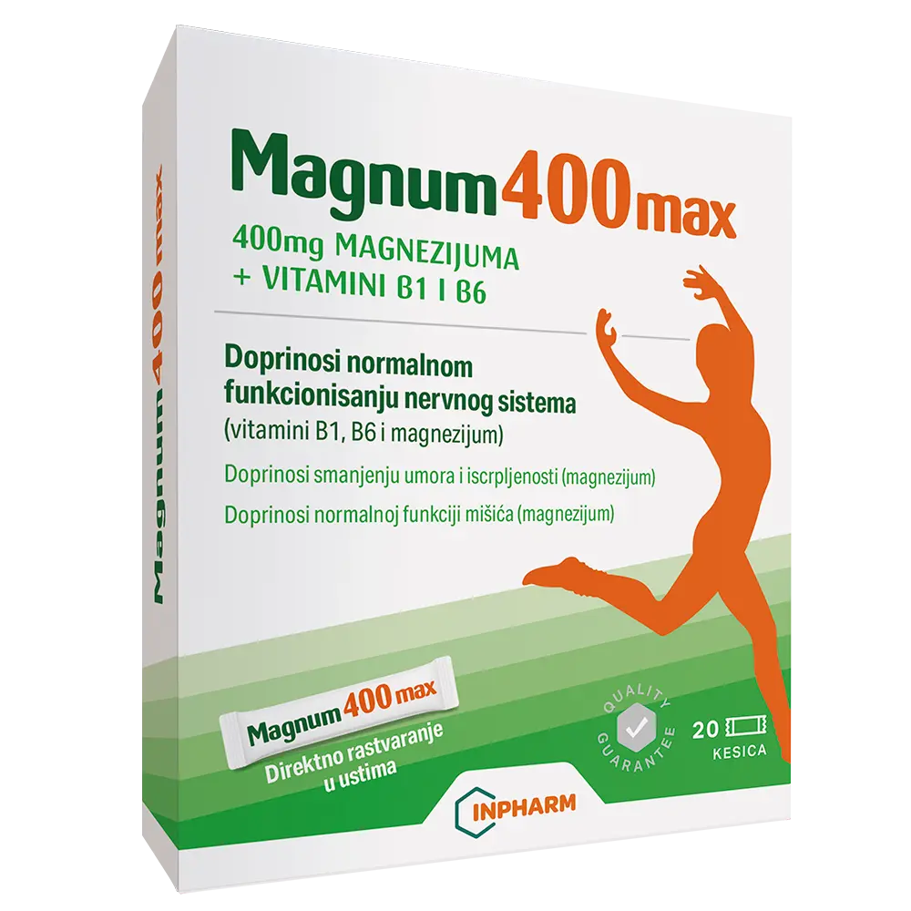 Inpharm Magnum 400 Max magnezijum, 20 kesica