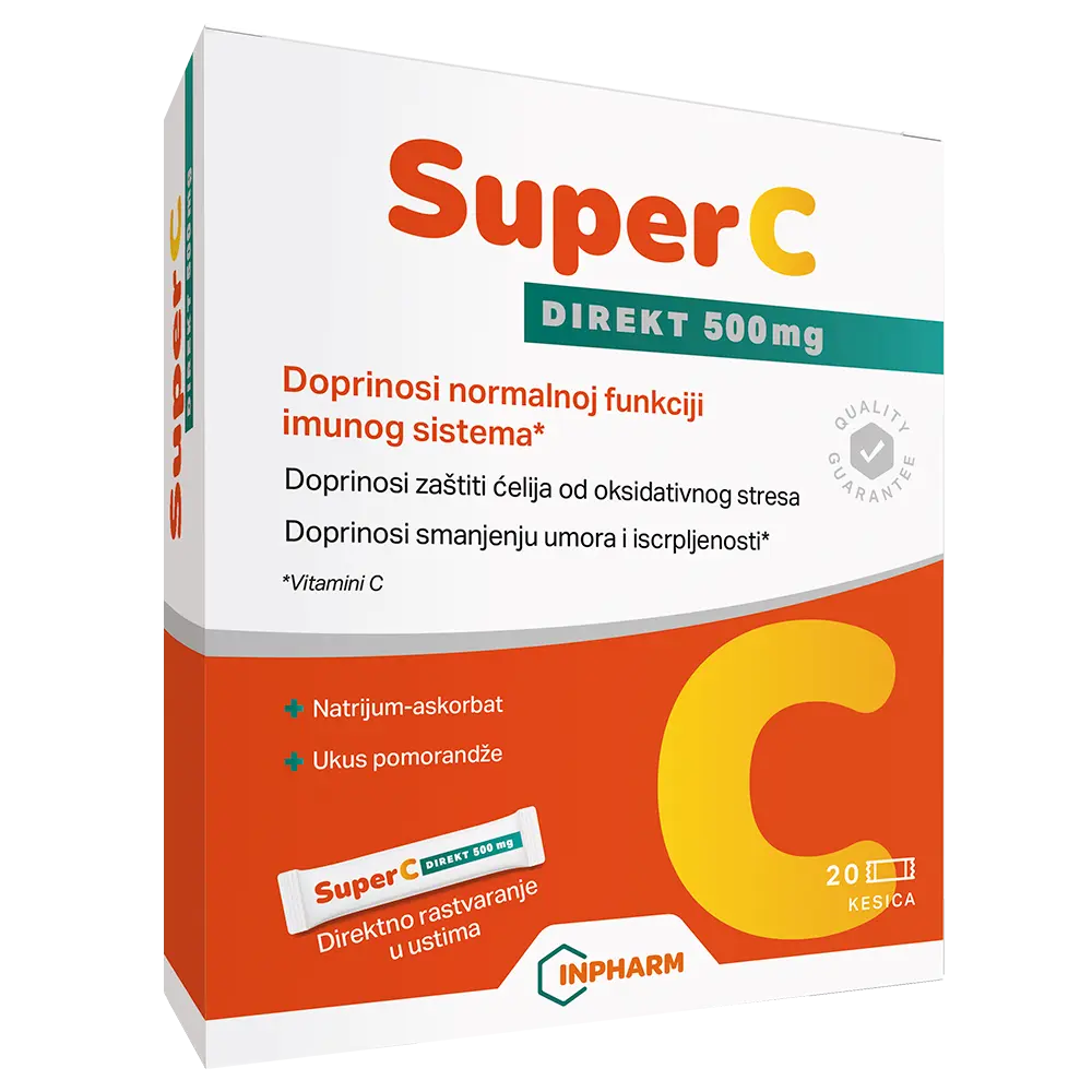 Inpharm Super C Direkt 500mg vitamin C, 20 kesica