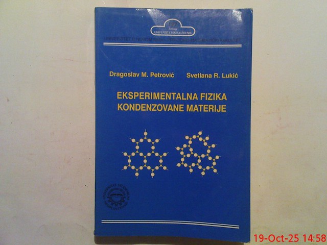 EKSPERIMENTALNA FIZIKA KONDENOZOVANE  MATERIJE - DRAGOS
