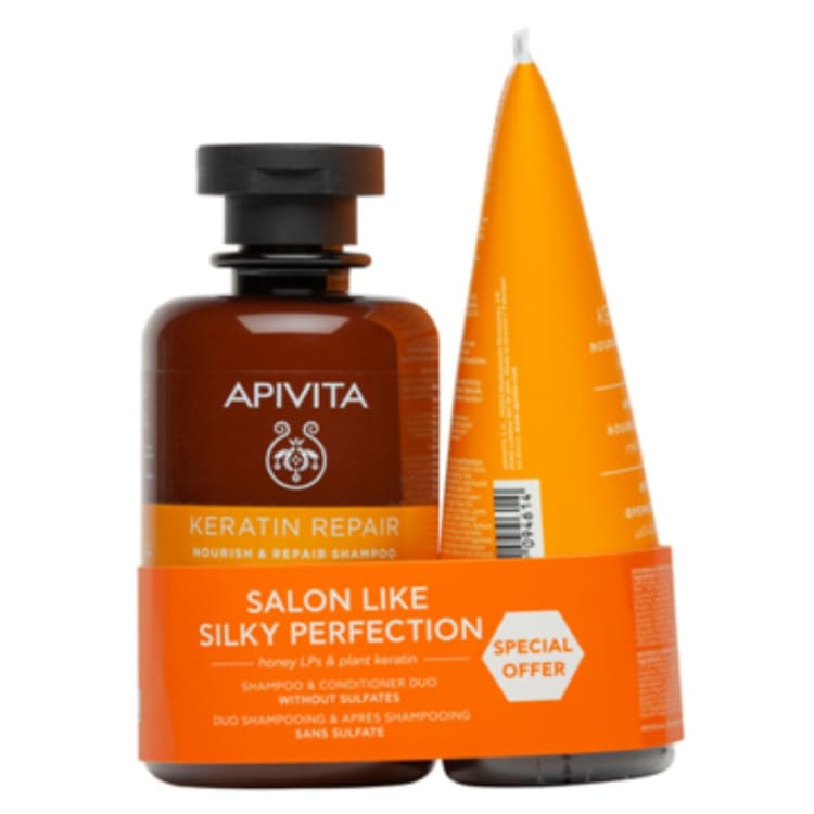Apivita set - Keratin Repair šampon 250ml + regenerator 150ml
