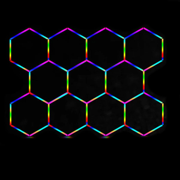 N/A Hexagon LED tube 11 heads RGB