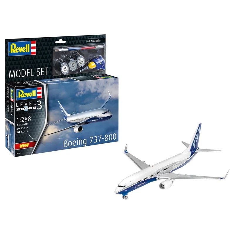 Revell - Boeing 737-800 - Set - Scale 1:288 - 25 Parts - Level 3