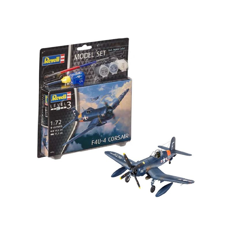Revell - F4U-4 Corsair- Set - Scale 1:72 - 65 Parts - Level 3