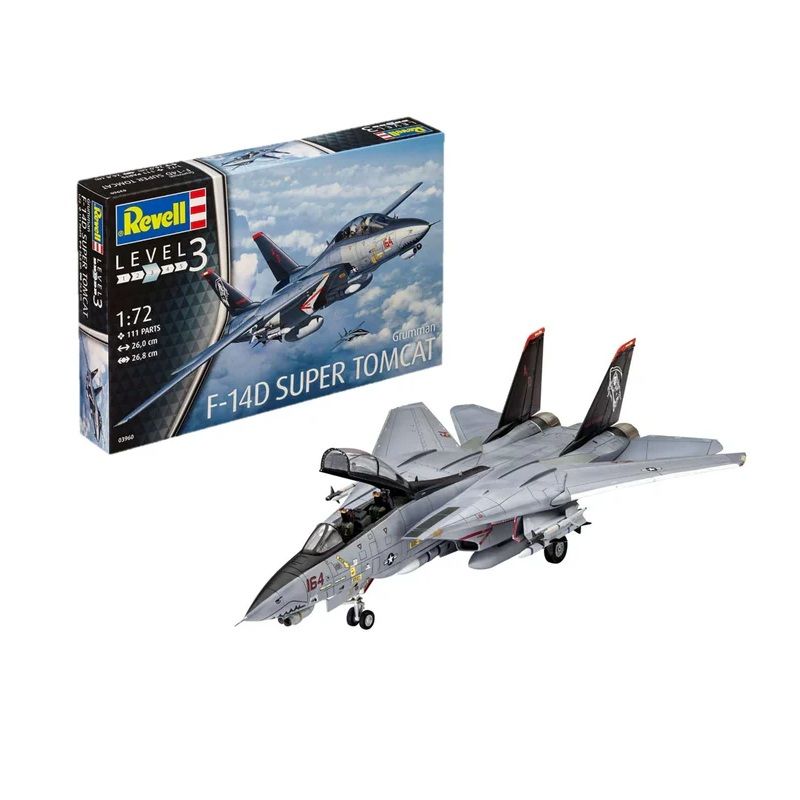 Revell - Grumman F-14D Super Tomcat - Scale 1:72 - 111 Parts - Level 3
