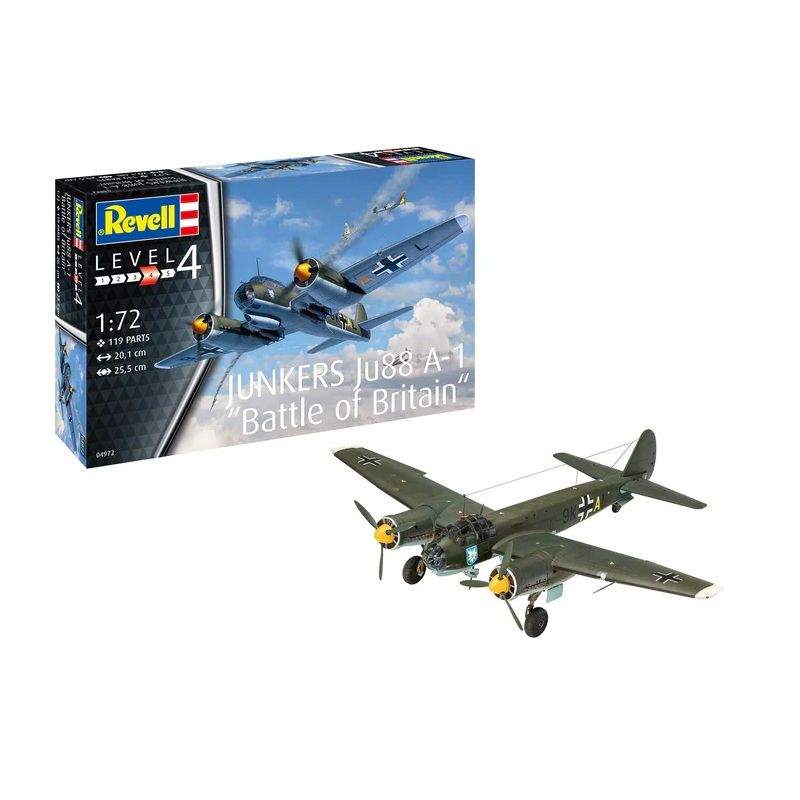 Revell - Junkers Ju88 A-1 - Scale 1:72 - 119 Parts - Level 4