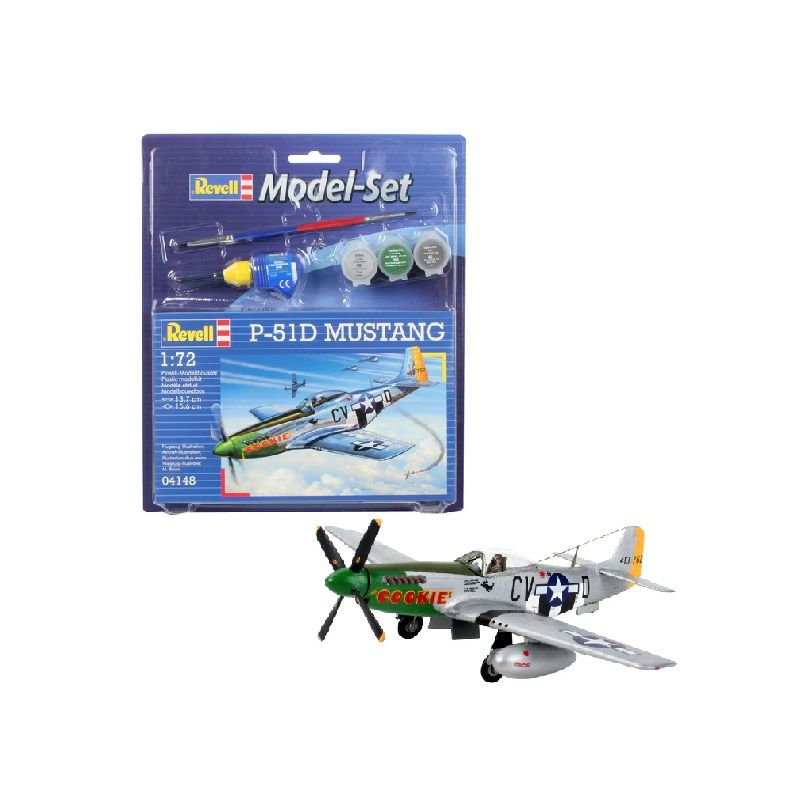 Revell - P-51D Mustang - Set - Scale 1:72 - 34 Parts - Level 3