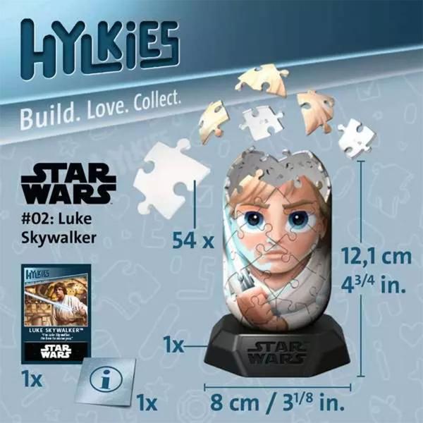 Ravensburger 3D puzzle (slagalice) Star Wars Hylkies Luke Skywalker - 54pcs RA12001013