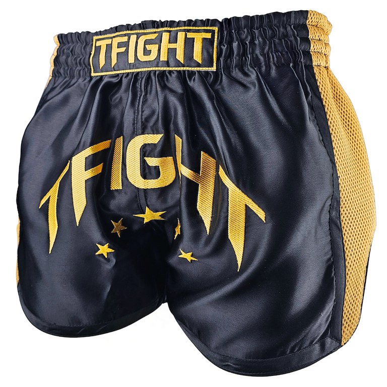TFIGHT BLACK/GOLD MUAY THAI SHORTS