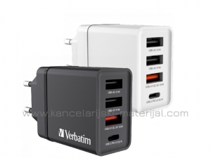VERBATIM 49700/49701 USB punjač 4u1 30W