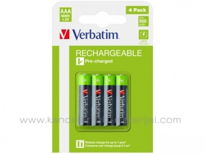 VERBATIM punjive baterije AAA 950mAh 4 komada (49514)