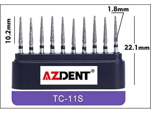 Dijamantski boreri za turbinu TC-11S Azdent