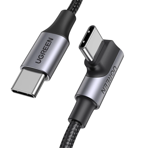 UGREEN USB-C to USB-C PD Fast Charging 90 Degree Cable 5A Max Black 1m US334
