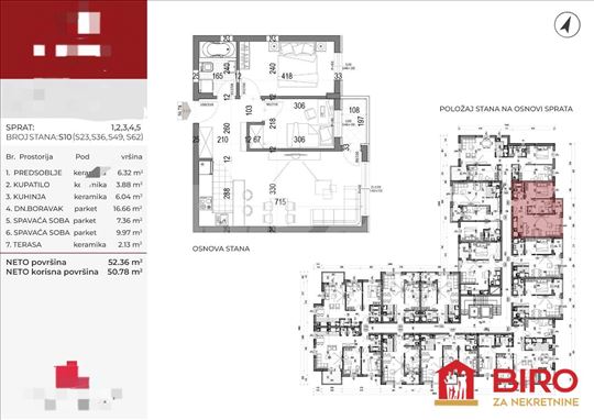Stan,Novi Sad,Somborski Bulevar,kv: 51.00, € 12350