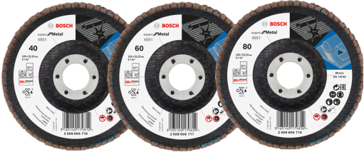 Bosch Mešani set X551 flap disk 125 mm P40-P80, 061599764S