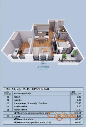 Mladenovac, novogradnja, Tozino Voće, 62 m2