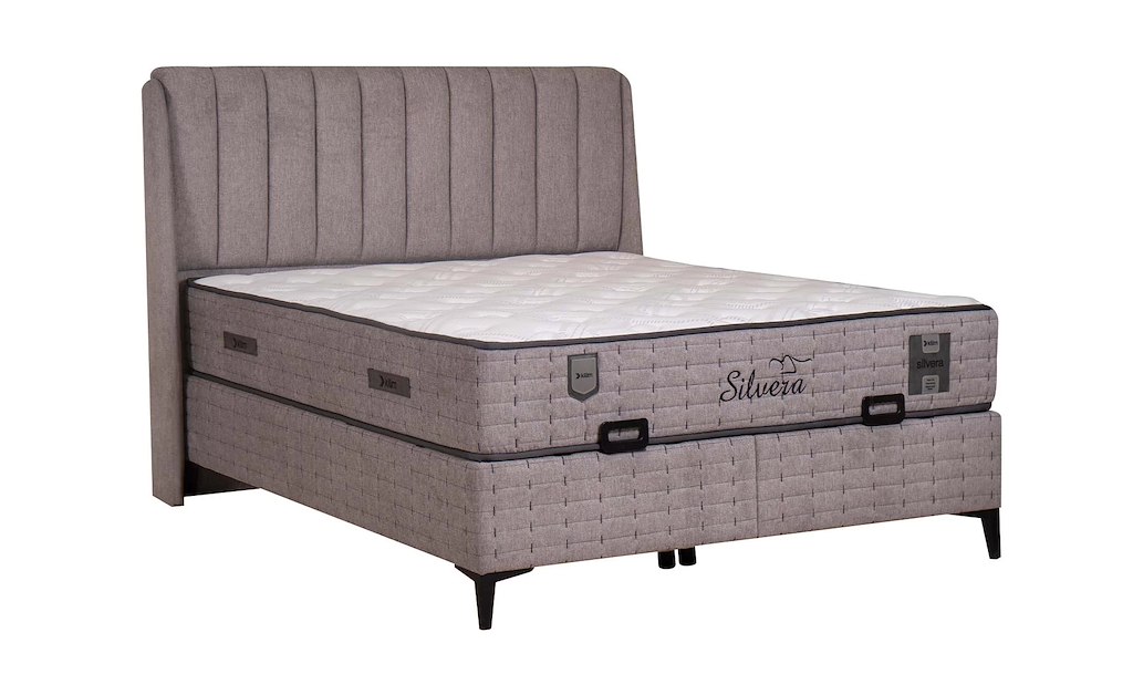 Silvera boxspring krevet 135x219x136 cm siva